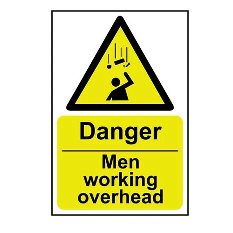 Danger Men Working Overhead Sign - RPVC 200x300mm